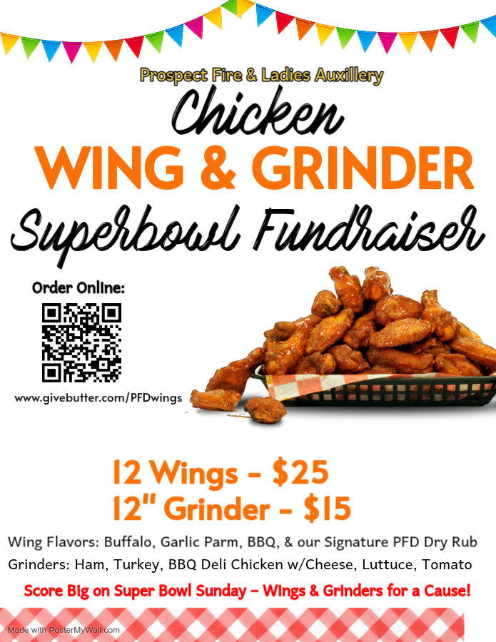 Prospect Fire & Ladies Auxiliary Super Bowl fundraiser - Town of Prospect
